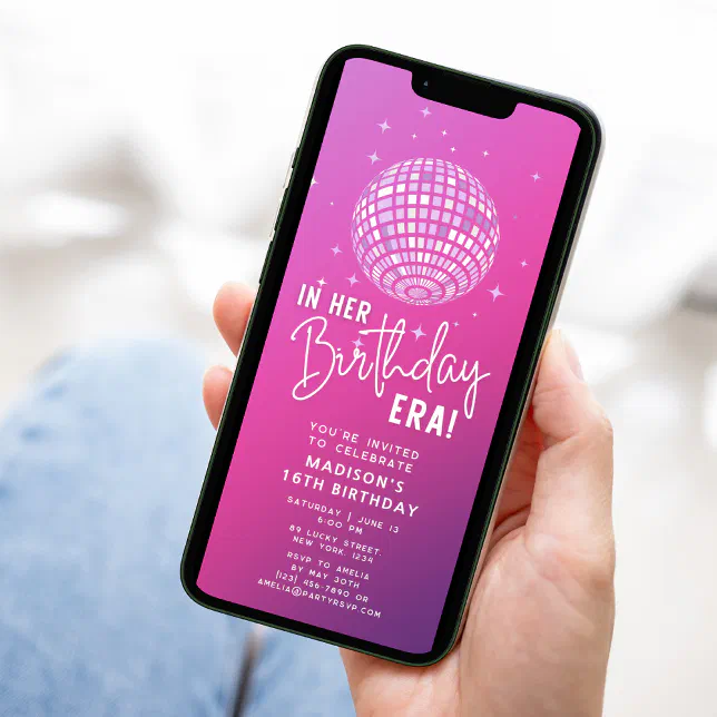 In Her Birthday Era, Era Party, Eras Party Invitation | Zazzle
