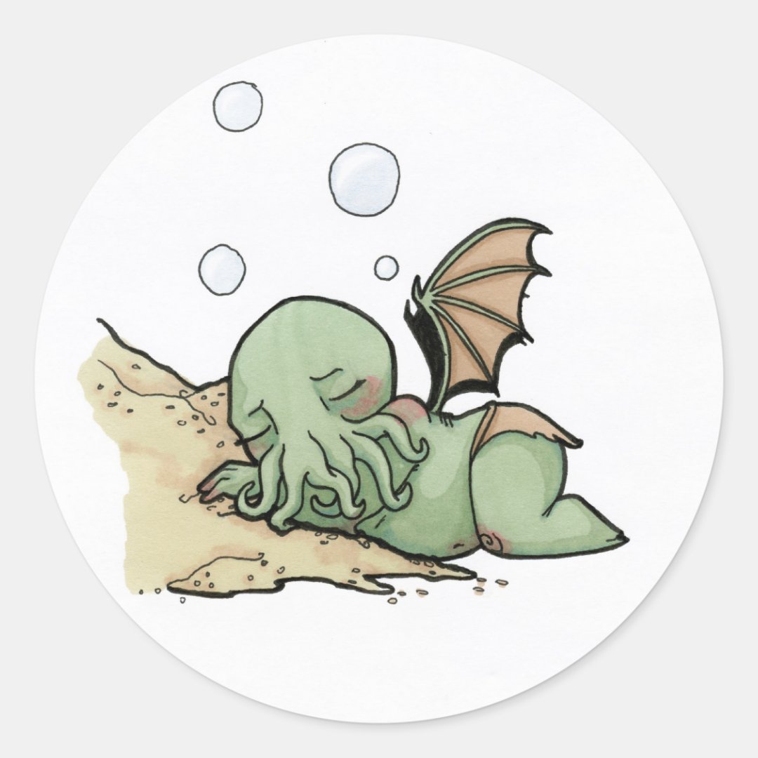 In his house at R'lyeh dead Cthulhu waits dreaming Classic Round ...