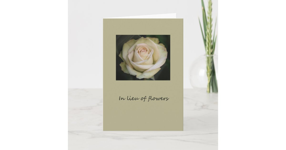 In lieu of flowers card for sympathy/funeral | Zazzle