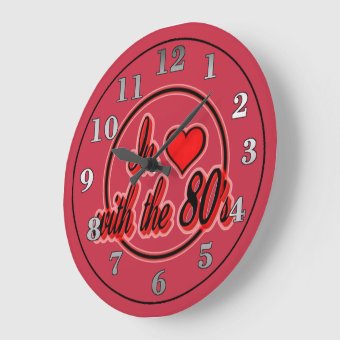 In Love With The 80's Retro Red Logo Wall Clock | Zazzle