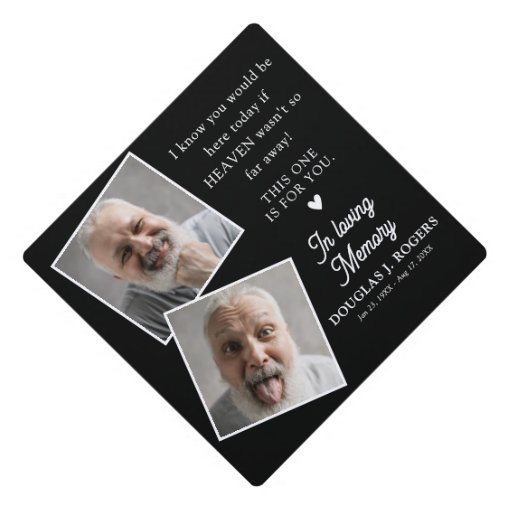 In Loving Memory 2 Photo Tribuate Graduate Graduation Cap Topper | Zazzle