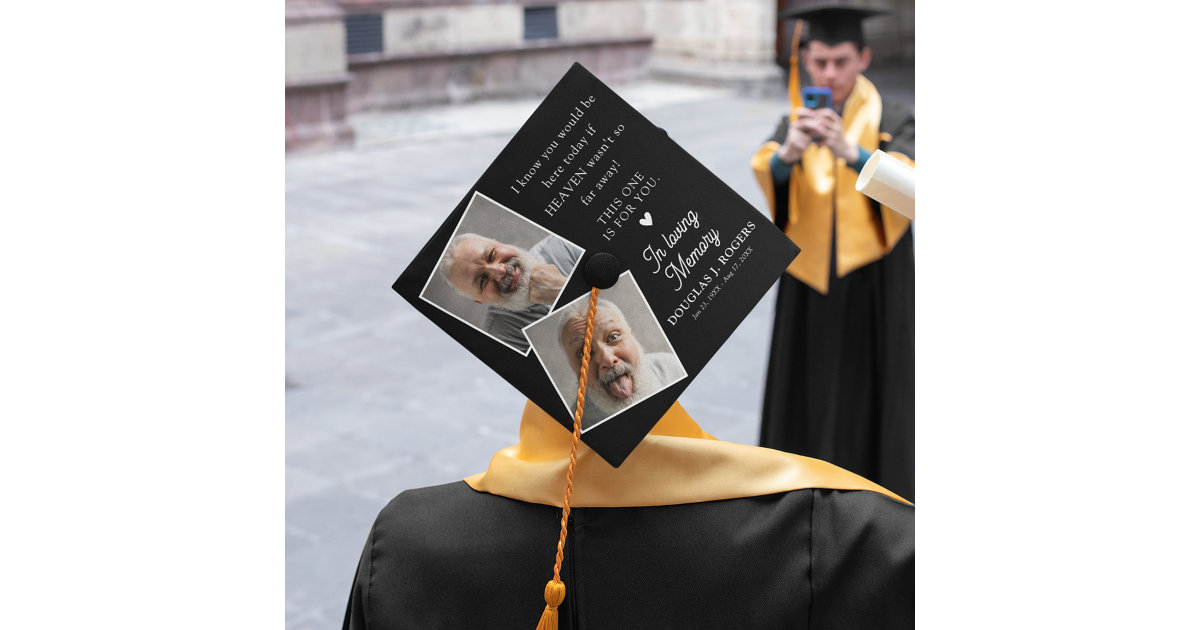 In Loving Memory 2 Photo Tribuate Graduate Graduation Cap Topper | Zazzle