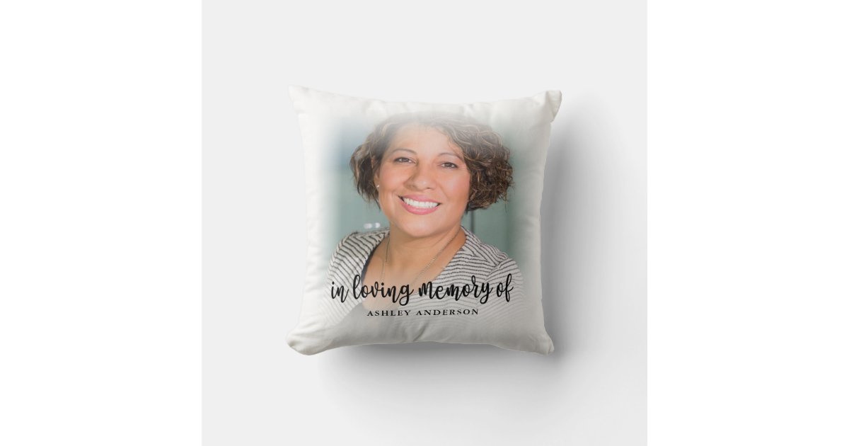 In Loving Memory 2 Photos Modern Throw Pillow | Zazzle