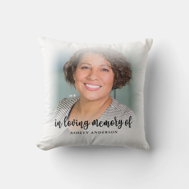 In Loving Memory 2 Photos Modern Throw Pillow | Zazzle