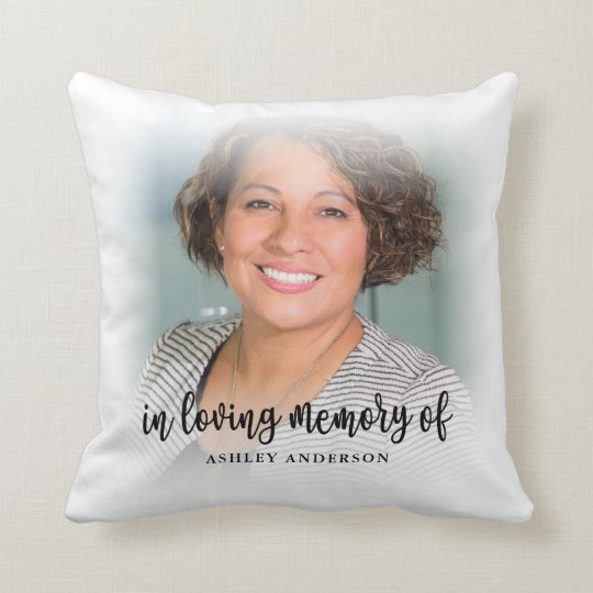 In Loving Memory 2 Photos Modern Throw Pillow | Zazzle.com