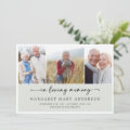 In Loving Memory 3 Photo Funeral Sympathy Thank You Card | Zazzle