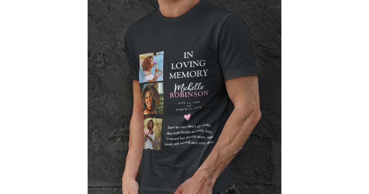 In Loving Memory 3 Photo Tribute T-Shirt | Zazzle