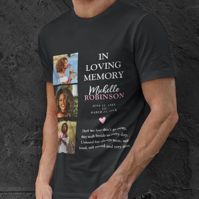 In Loving Memory 3 Photo Tribute T-Shirt | Zazzle