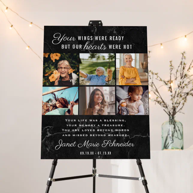 In Loving Memory | 6 Photo Collage Funeral Foam B Foam Board | Zazzle