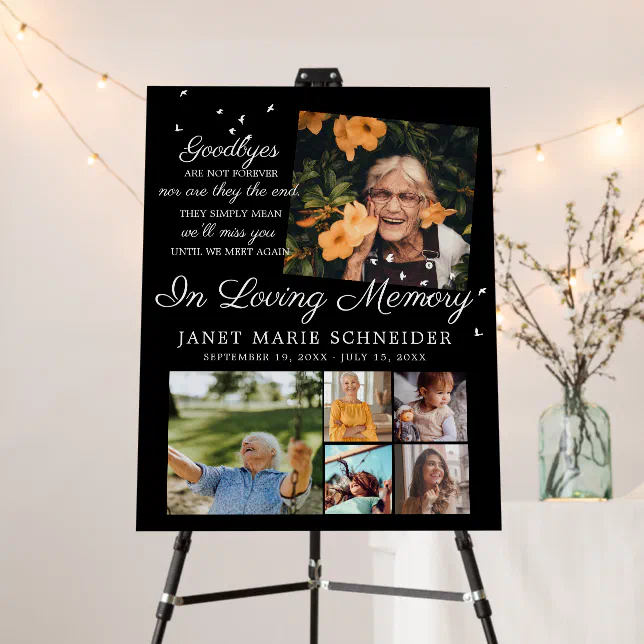 In Loving Memory | 6 Photo Collage Funeral Foam Board | Zazzle