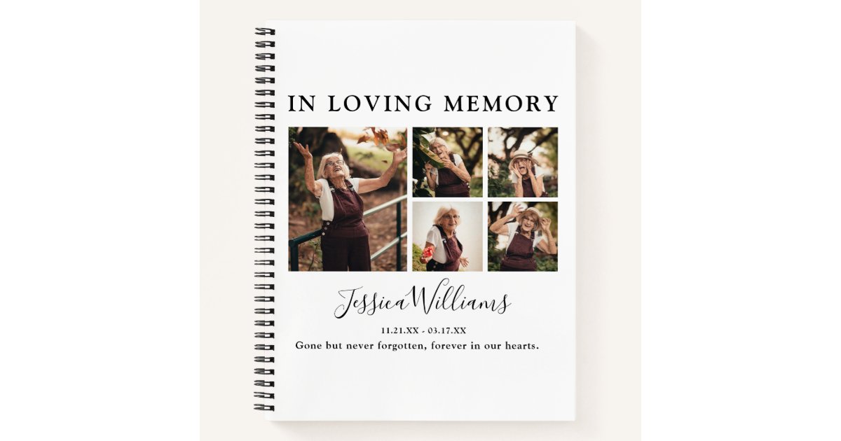 In Loving Memory | 9 Photo | Memorial Guest Book | Zazzle