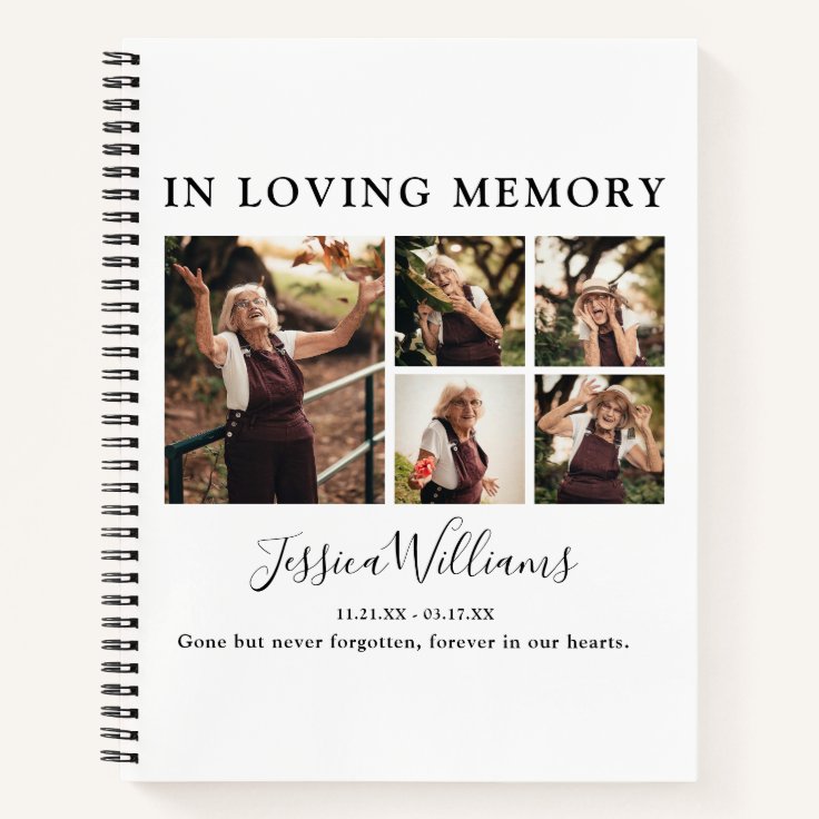 In Loving Memory | 9 Photo | Memorial Guest Book | Zazzle