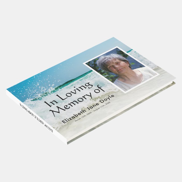 In Loving Memory | Beach Ocean Funeral Memorial Guest Book | Zazzle.com