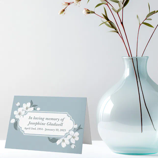 In Loving Memory Beautiful Floral Remembrance Card | Zazzle