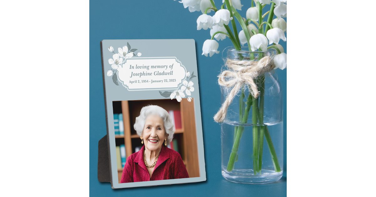 In Loving Memory Beautiful Memorial Service Photo Plaque | Zazzle