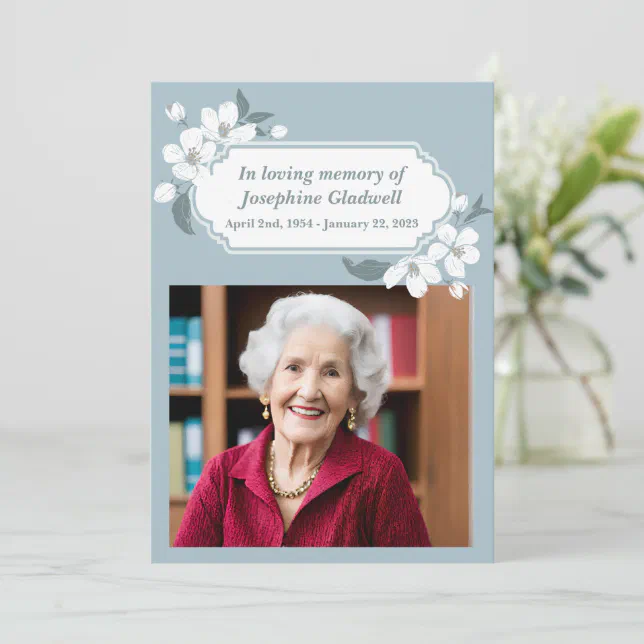 In Loving Memory Beautiful Photo Memorial Service Card | Zazzle
