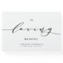 In Loving Memory Black Dainty Script Funeral Guest Book | Zazzle