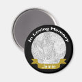 In Loving Memory Black Gold Photo Magnet | Zazzle