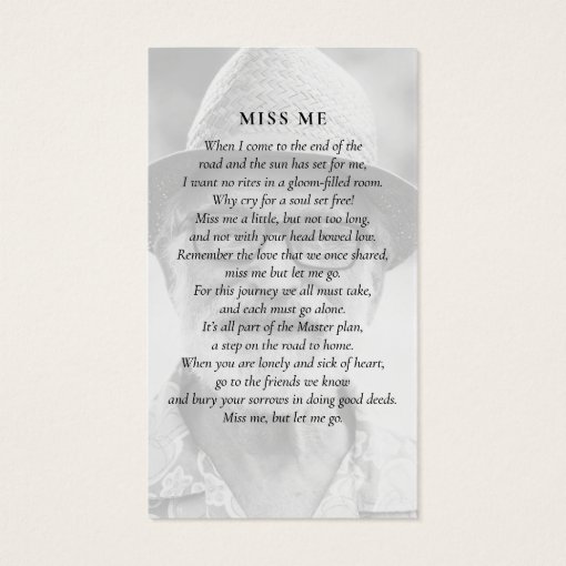 In Loving Memory Black & White 2-Photo Prayer Card | Zazzle