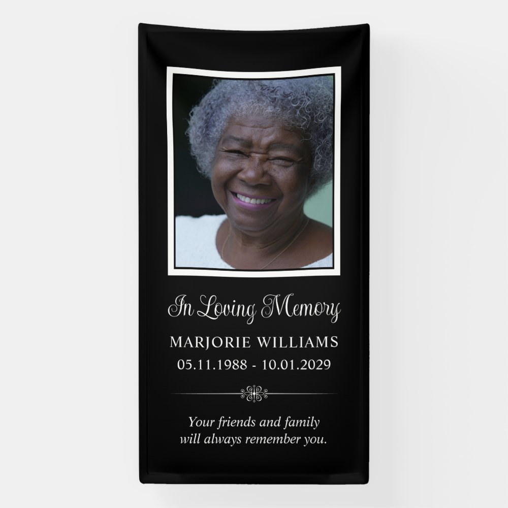 In Loving Memory Black White Photo Memorial Grave Cover