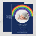 in loving memory blue rainbow baby funeral modern invitation | Zazzle