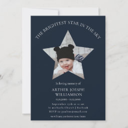 in loving memory brightest star child funeral invitation | Zazzle