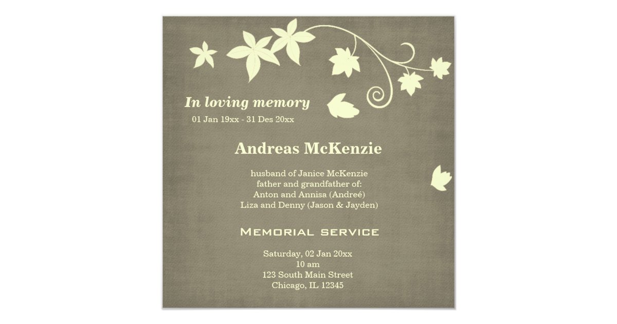 In Loving Memory Cards Printable