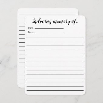 In Loving Memory...cards Enclosure Card | Zazzle