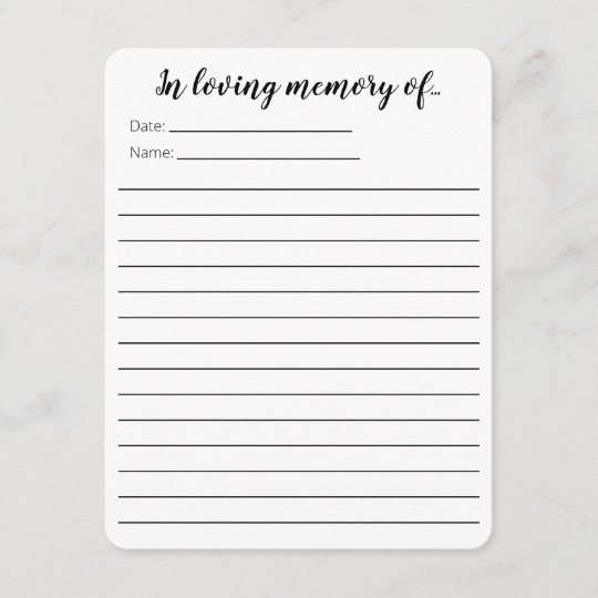 In Loving Memory...cards Enclosure Card | Zazzle.com