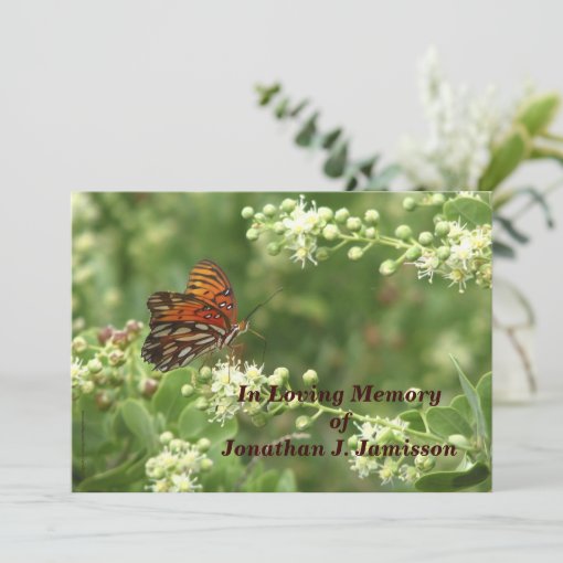 In Loving Memory Celebration of Life Butterfly Invitation | Zazzle