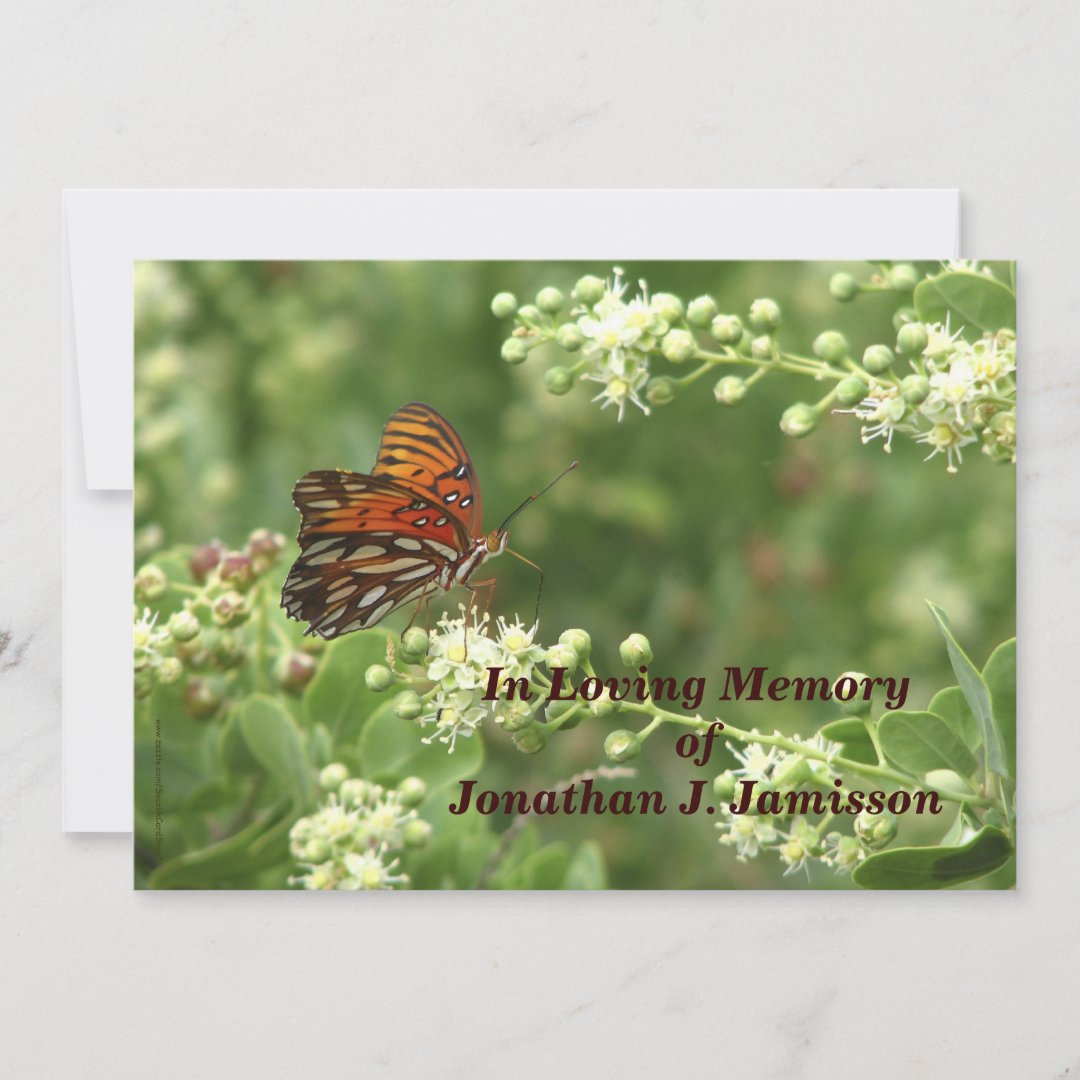 In Loving Memory Celebration of Life Butterfly Invitation | Zazzle