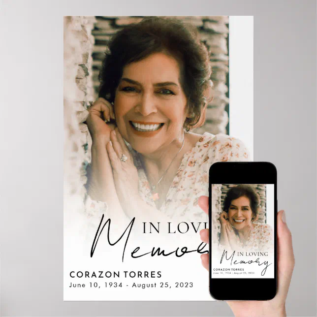 In loving Memory Celebration of Life Photo Funeral Poster | Zazzle