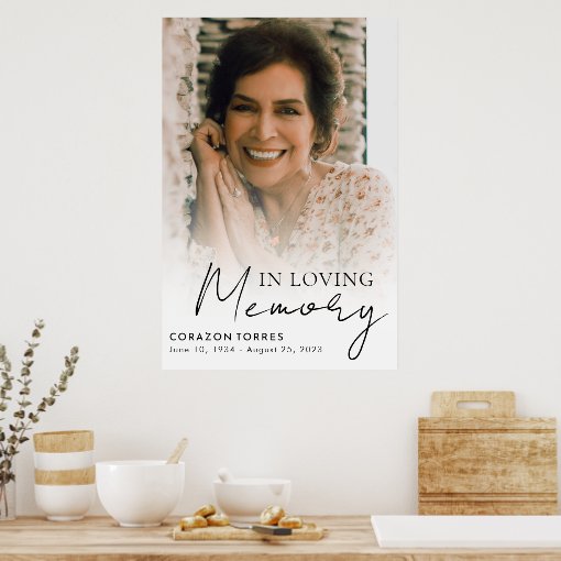 In loving Memory Celebration of Life Photo Funeral Poster | Zazzle