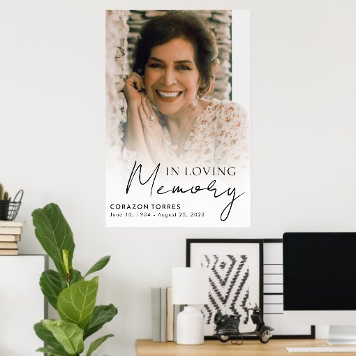 In loving Memory Celebration of Life Photo Funeral Poster | Zazzle