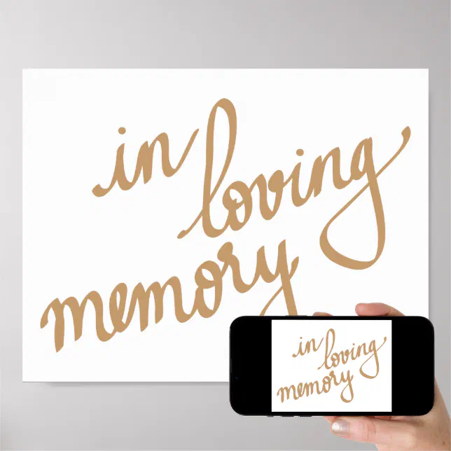 In Loving Memory Chic Calligraphy Script Poster | Zazzle