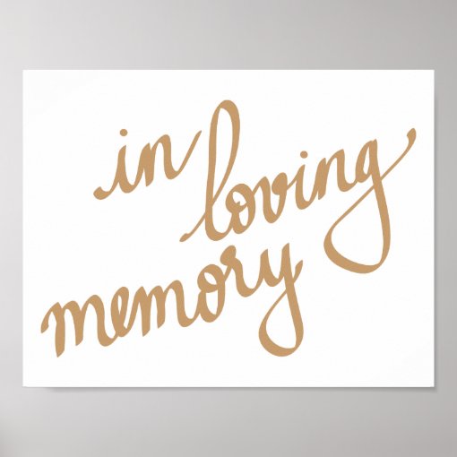 In Loving Memory Chic Calligraphy Script Poster | Zazzle