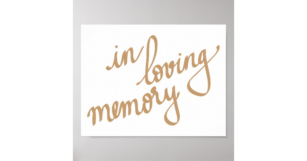 In Loving Memory Chic Calligraphy Script Poster | Zazzle