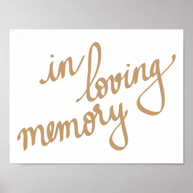 In Loving Memory Chic Calligraphy Script Poster | Zazzle