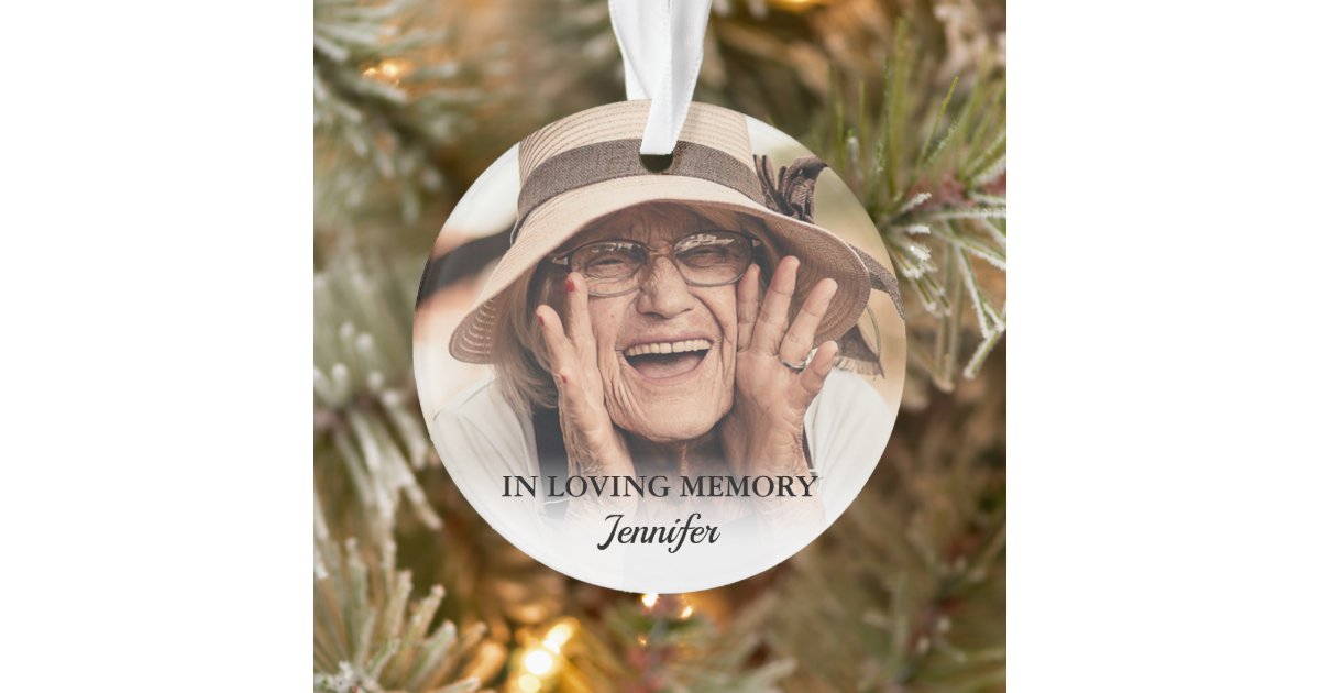 In Loving Memory Christmas Photo Ornament | Zazzle