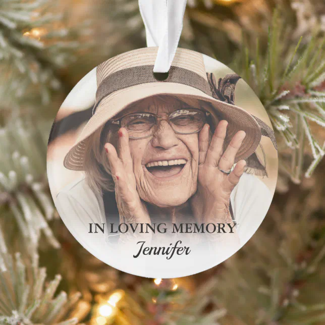In Loving Memory Christmas Photo Ornament | Zazzle