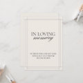 In Loving Memory Classic Light Gray Sign Invitation | Zazzle