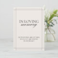 In Loving Memory Classic Light Gray Sign Invitation | Zazzle