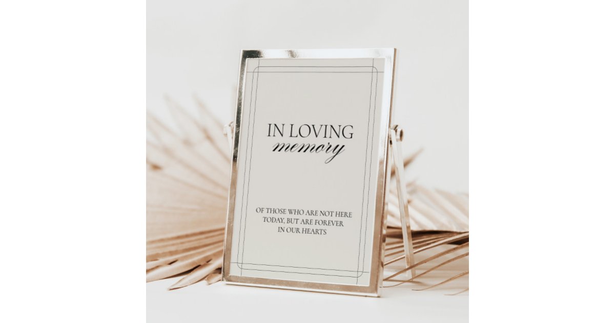 In Loving Memory Classic Light Gray Sign Invitation | Zazzle