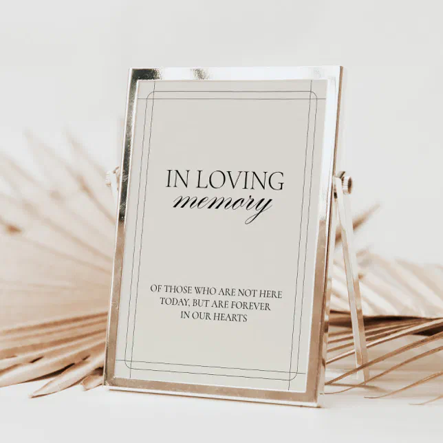 In Loving Memory Classic Light Gray Sign Invitation | Zazzle