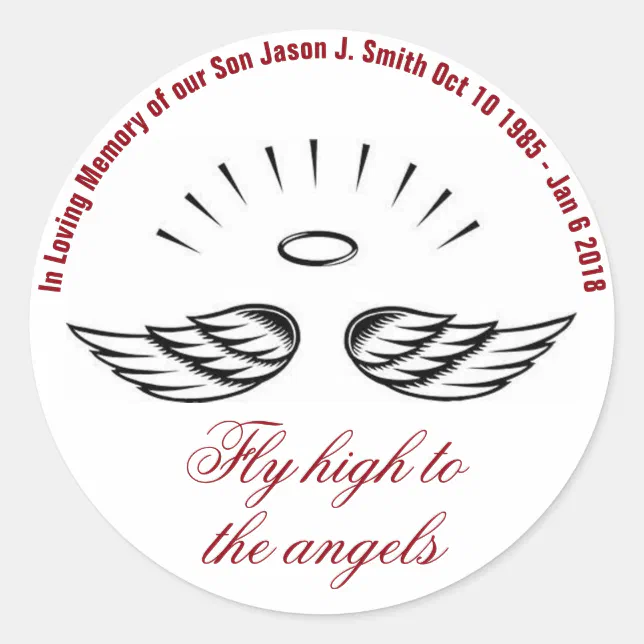In Loving Memory Classic Round Sticker | Zazzle
