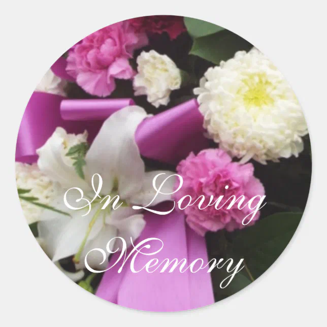 In Loving Memory Classic Round Sticker | Zazzle