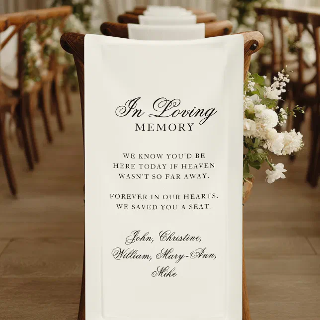 "In Loving Memory" Classic Wedding Memorial Beige Banner | Zazzle