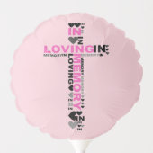 In Loving Memory Cross Pink Memorial Sympathy Balloon | Zazzle