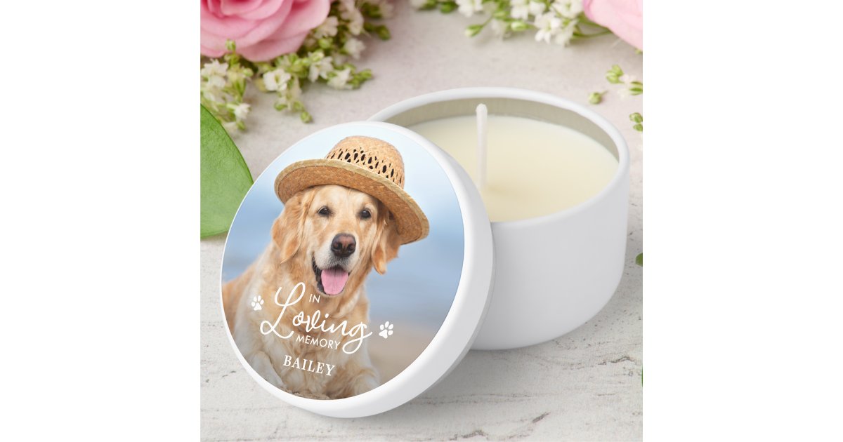 In Loving Memory - Custom Pet Dog Photo Memorial Mini Candle Favors ...