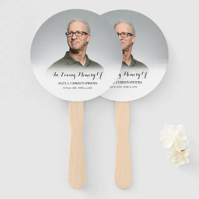 In Loving Memory Custom Photo Funeral Memorial Hand Fan | Zazzle